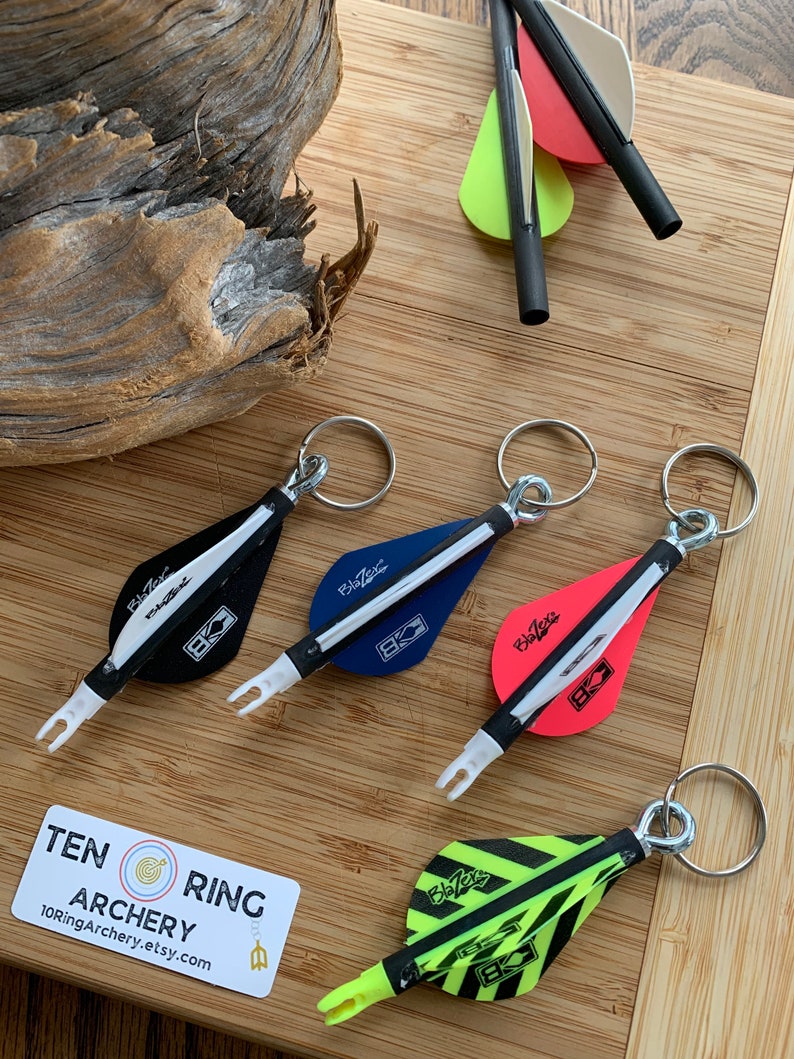 Authentic Archerring(tm) Keychain; Handmade Arrow Fletching - Archery ...