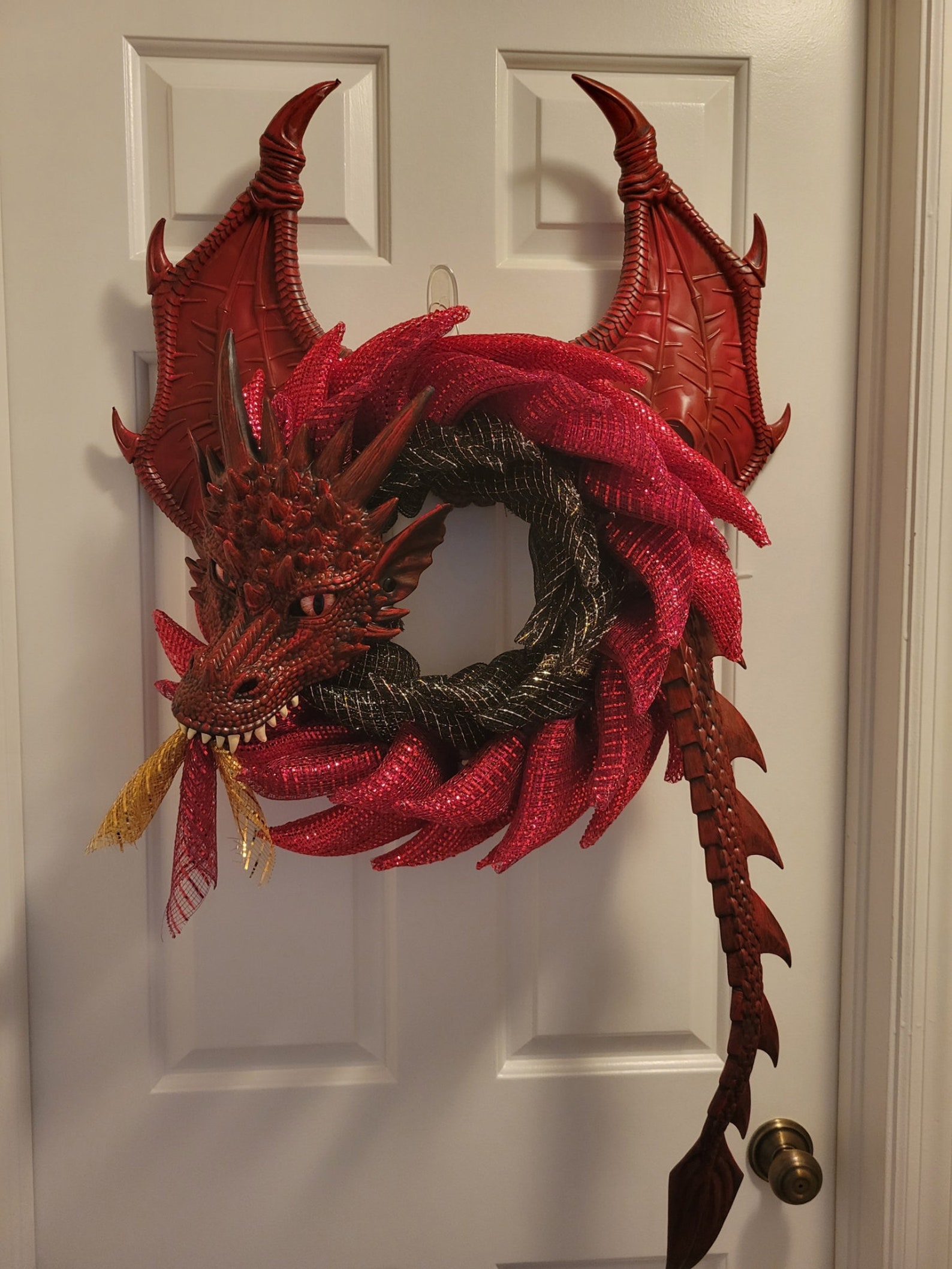 Fire Breathing Dragon Wreaths - Red, Gold, Pink, Black, Blue With ...
