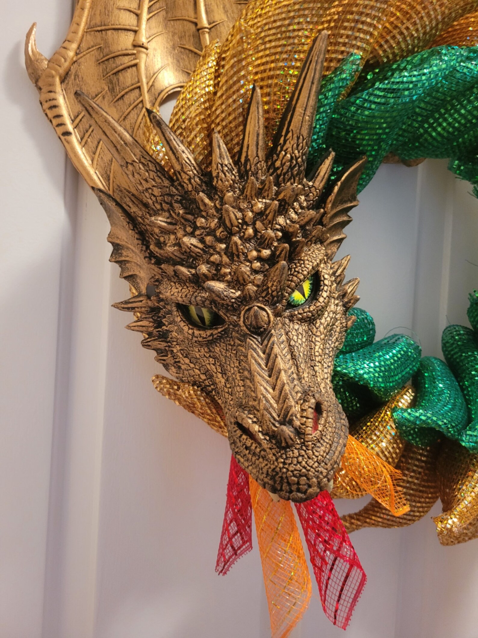 Fire Breathing Dragon Wreaths - Red, Gold, Pink, Black, Blue With ...