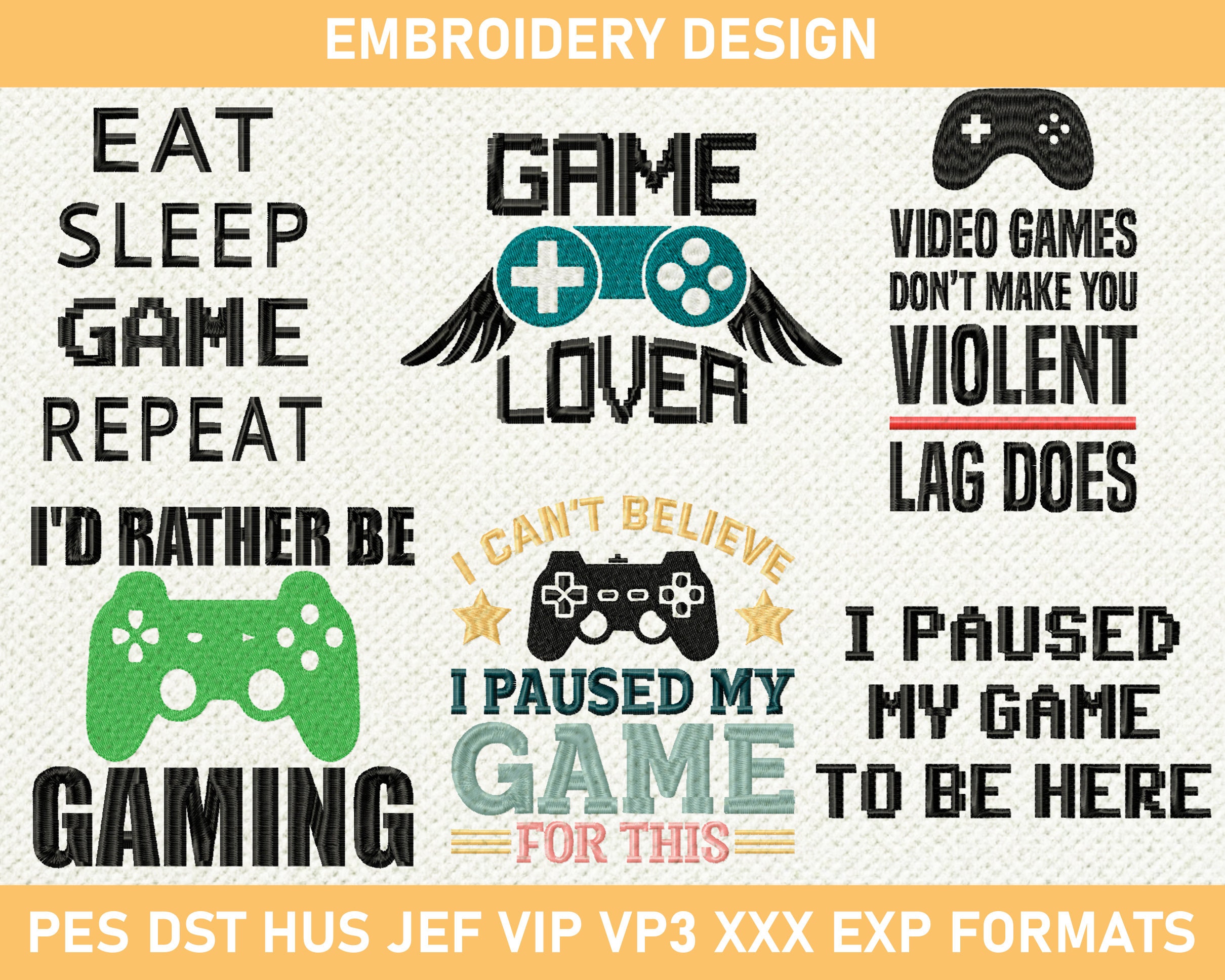 Gamer Logo Machine Embroidery Design Game Embroidery Design - Etsy ...