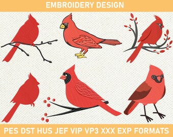 Red Bird Embroidery - Etsy