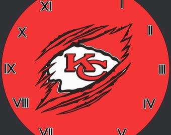 Chiefs Clock - Etsy