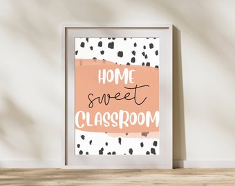 Printable Back to School Sign, Home Sweet Classroom Decoration, Teacher ...