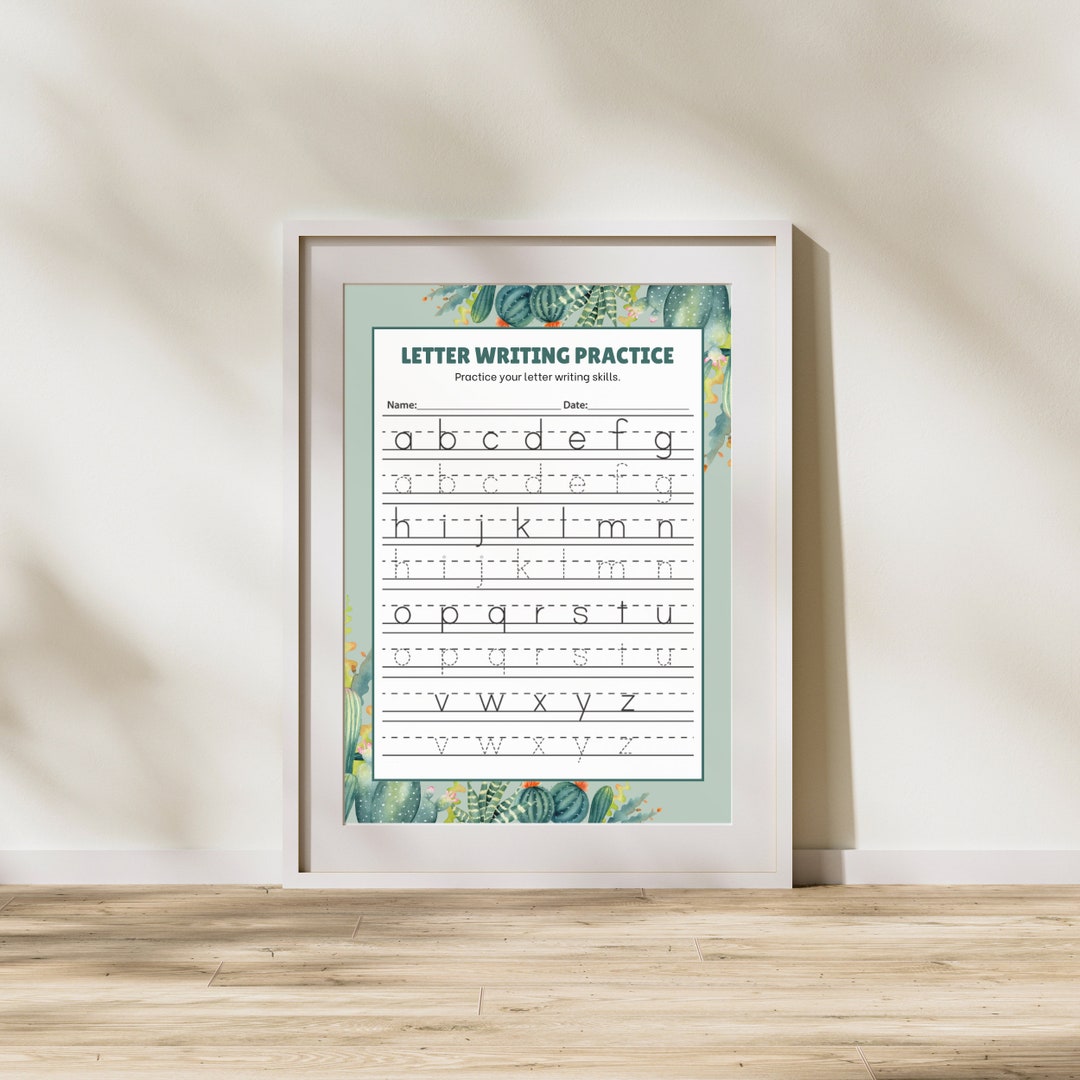 Cactus Alphabet Letter Practice Worksheet - Etsy