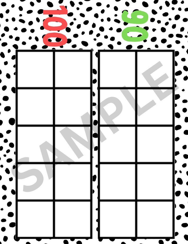 Days of School Tens Frames With Dots Poster Printable - Etsy