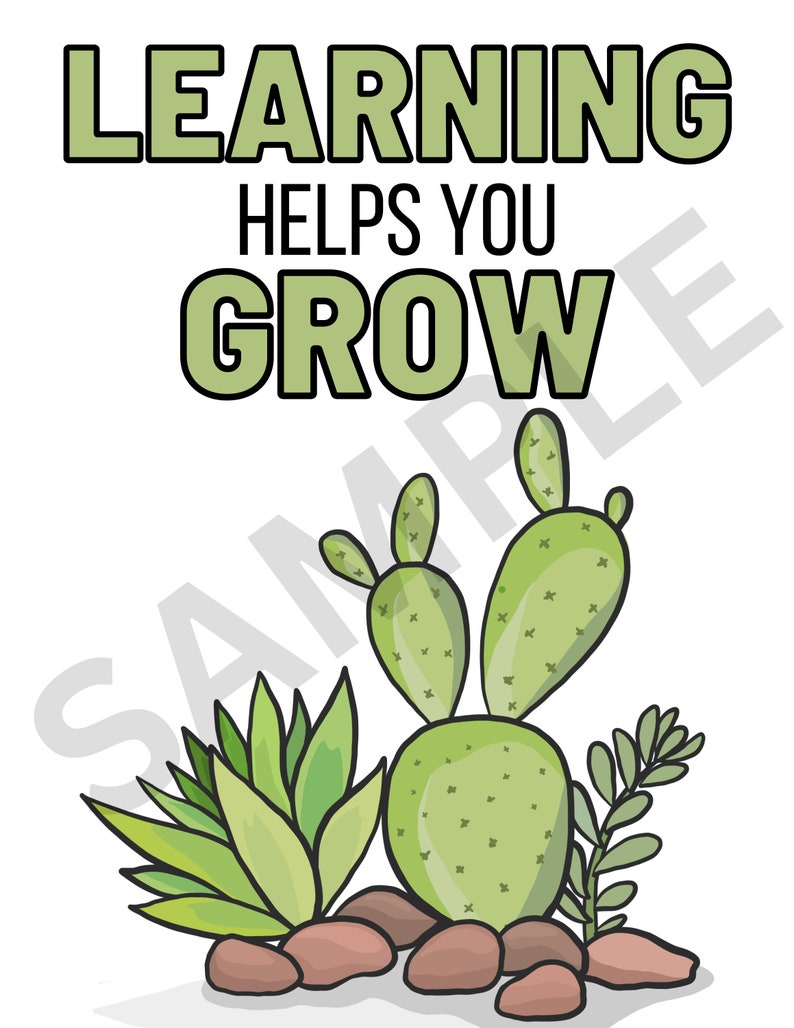 Learning Helps You Grow Poster for Classroom - Etsy