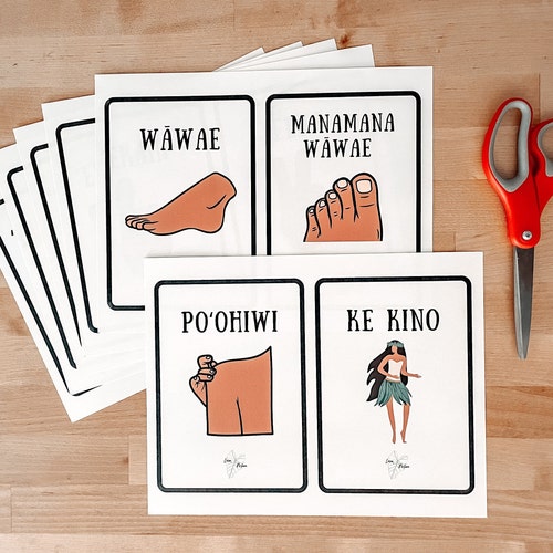 Hawaiian Flashcards Body Parts in Hawaiian ʻŌlelo Hawaiʻi - Etsy