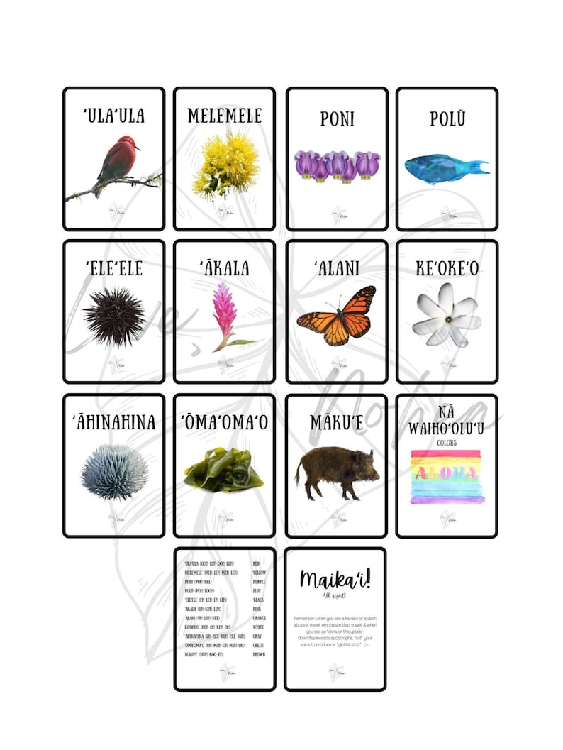 Hawaiian Flashcards - Colors in Hawaiian - ʻŌlelo Hawaiʻi - Basic ...