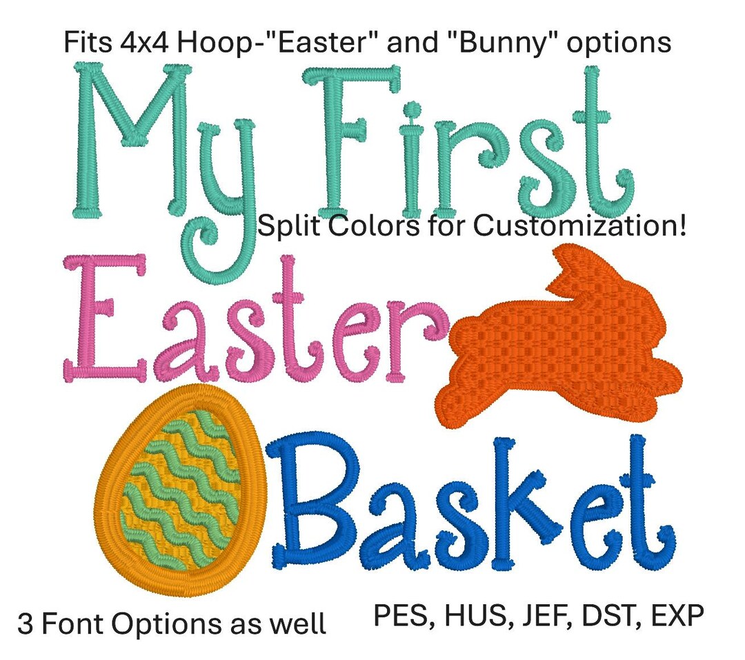 My First Easter Basket Embroidery File-6 Designs - Etsy