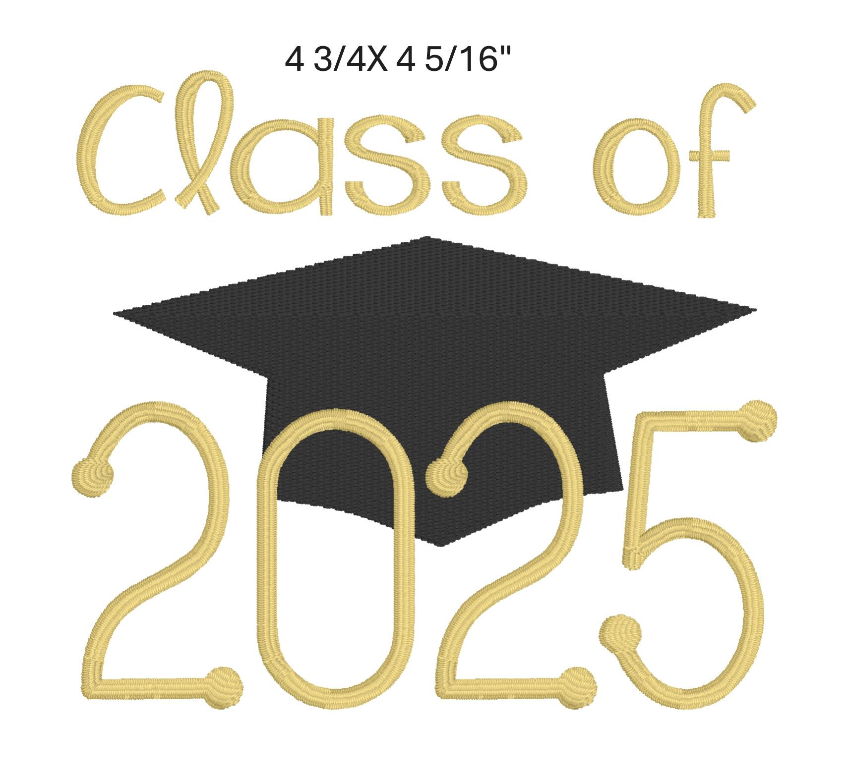 Class of 2025 Graduation Embroidery Files- 8 Designs-7 Fill, 1 Applique ...