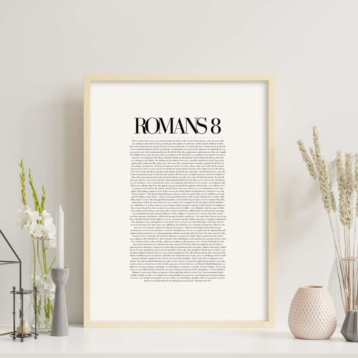Romans 8 Bible Verse Christian Wall Art Faith Print - Etsy
