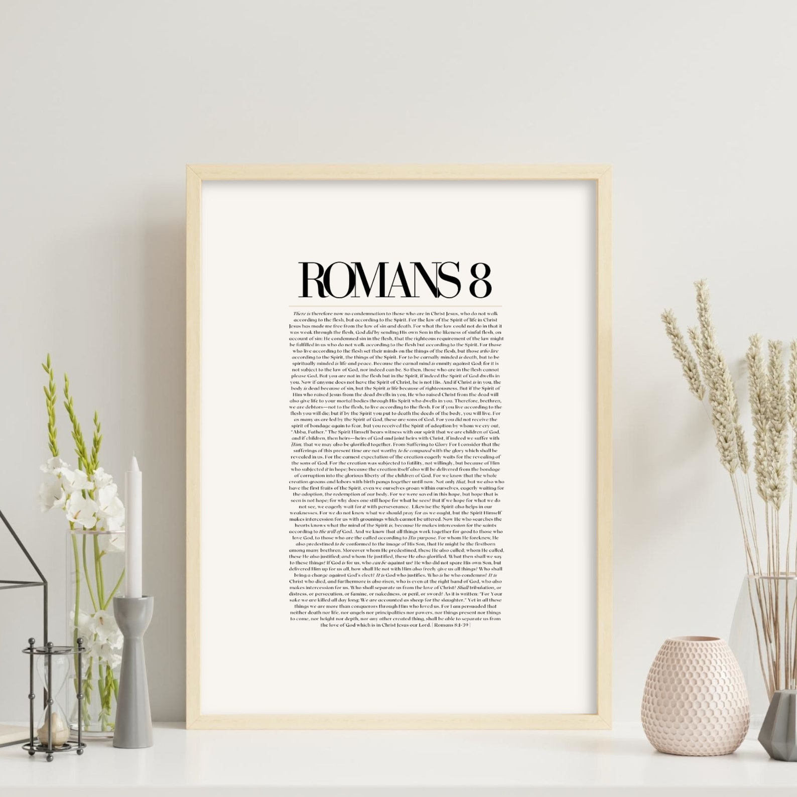 Romans 8 Bible Verse Christian Wall Art Faith Print - Etsy