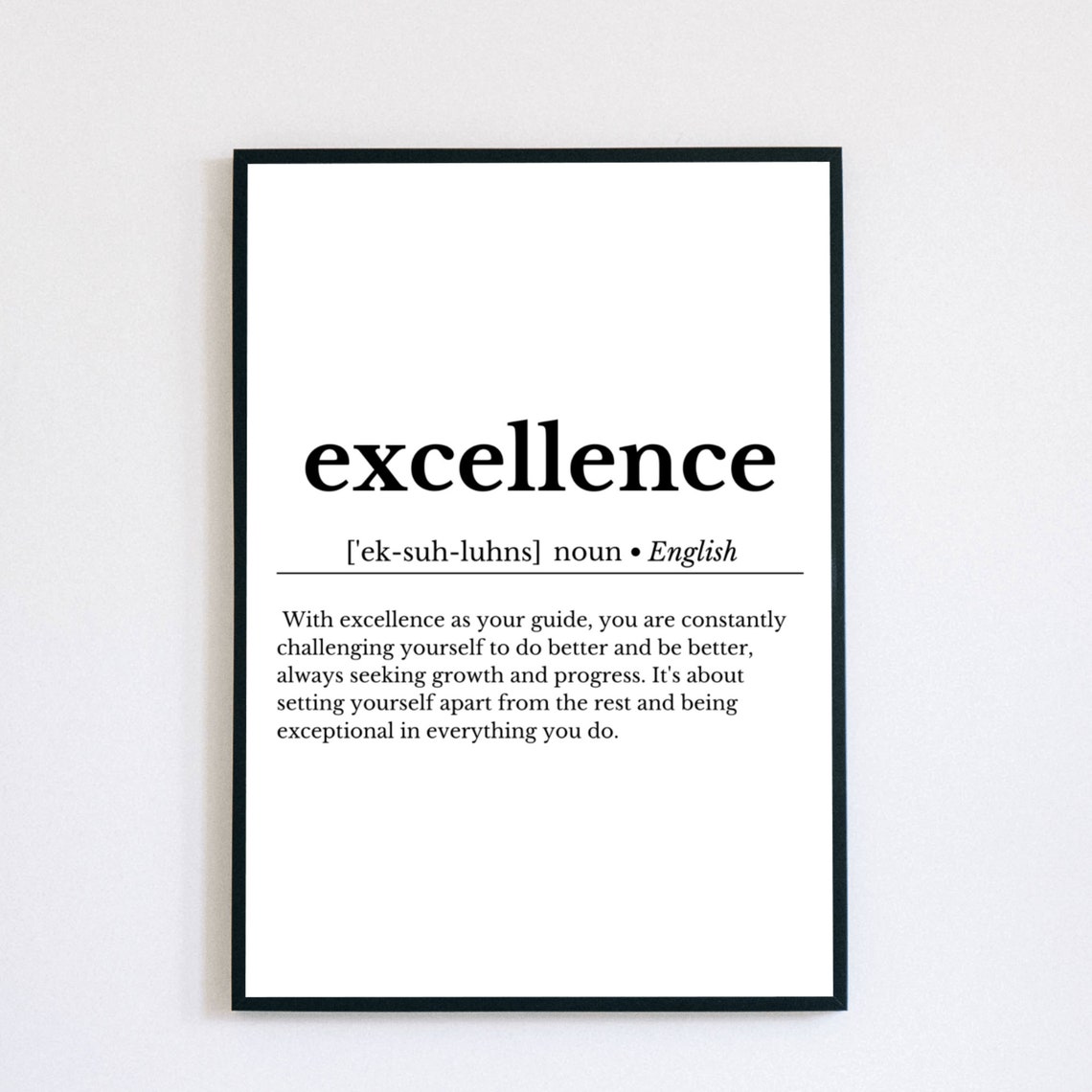 Instant Excellence Motivational Wall Art Print for Home Decor - Etsy