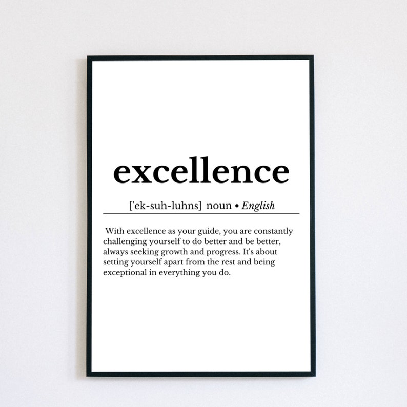 Instant Excellence Motivational Wall Art Print for Home Decor - Etsy
