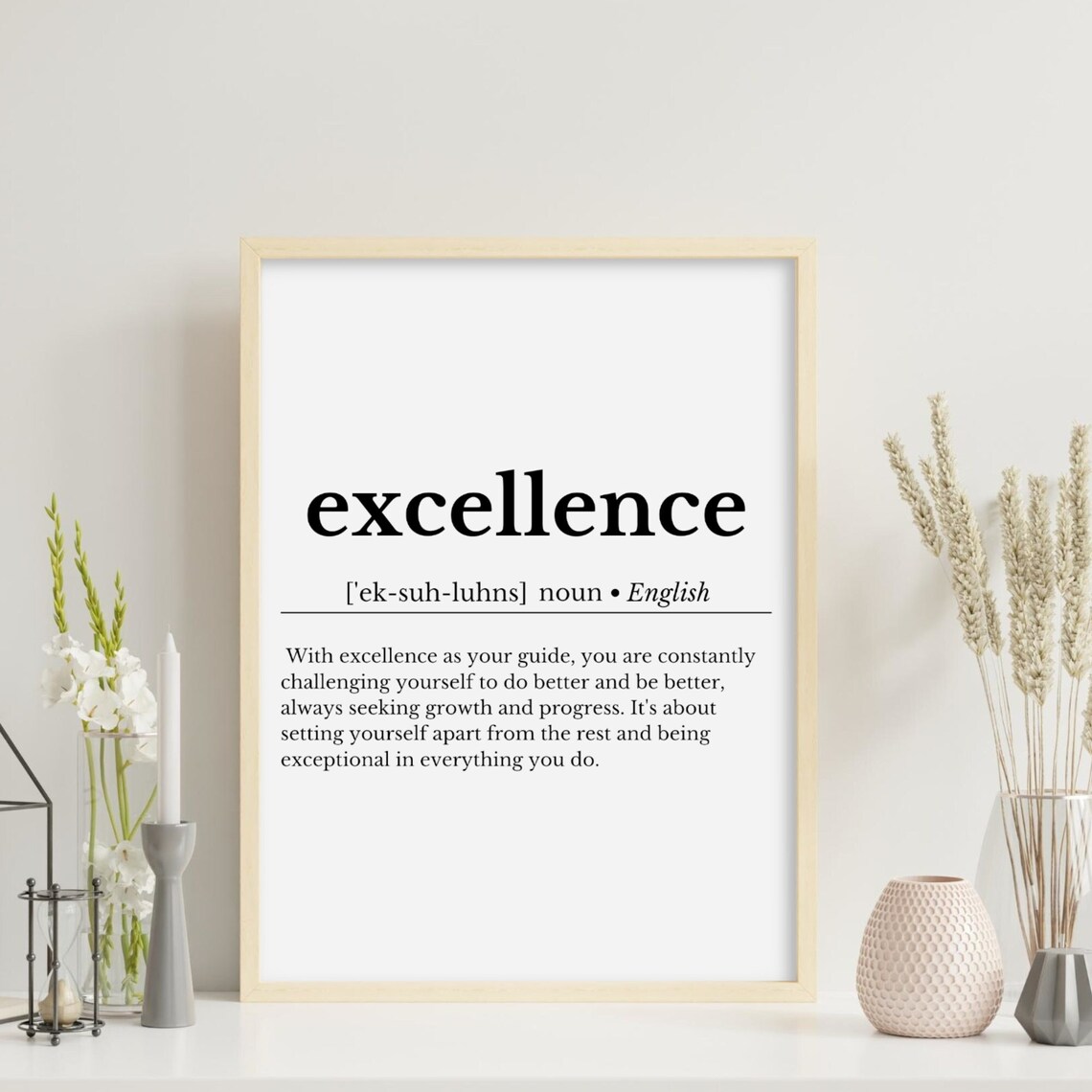 Instant Excellence Motivational Wall Art Print for Home Decor - Etsy