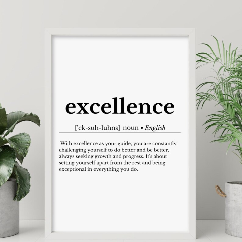 Instant Excellence Motivational Wall Art Print for Home Decor - Etsy