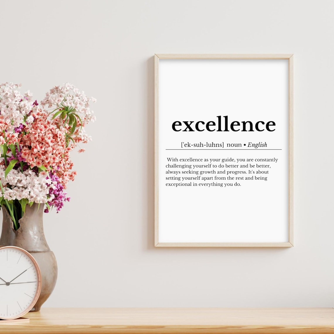 Instant Excellence Motivational Wall Art Print for Home Decor - Etsy