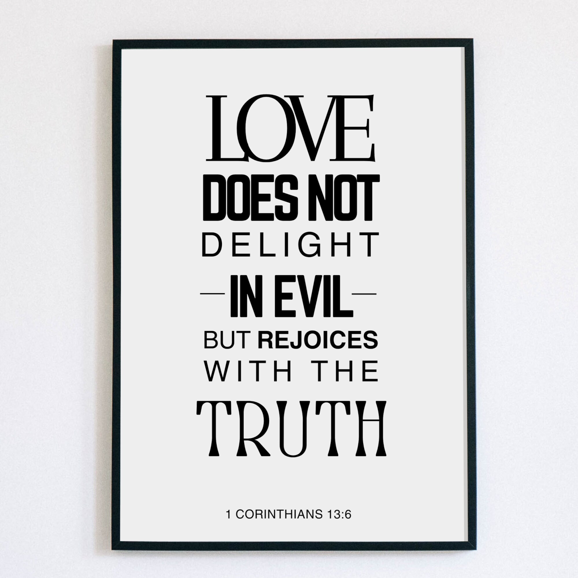 Instant Printable Bible Verse Quote 1 Corinthians 13:6 - Etsy