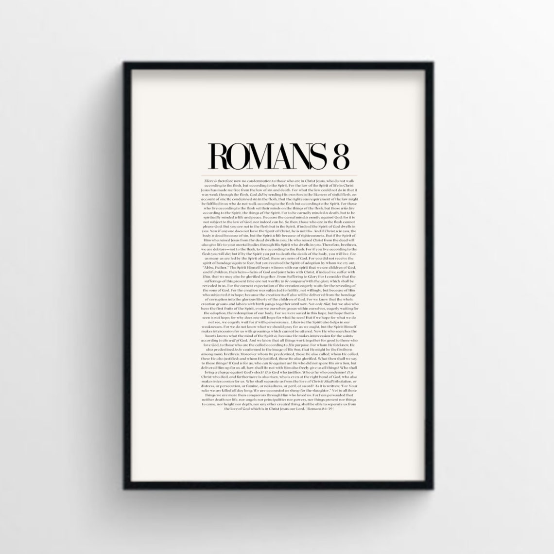 Romans 8 Bible Verse Christian Wall Art Faith Print - Etsy