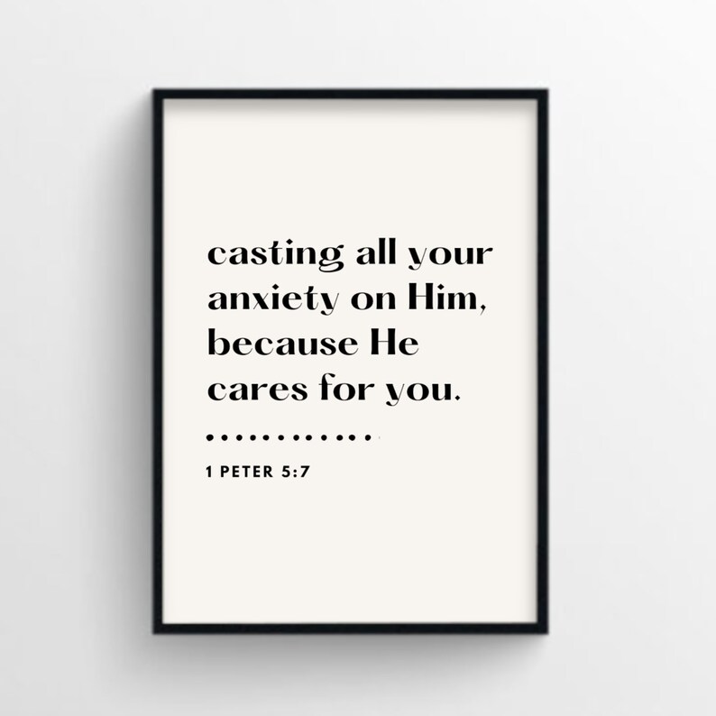 1 Peter 5:7 Bible Verse Modern Home Decor DIGITAL PRINT - Etsy
