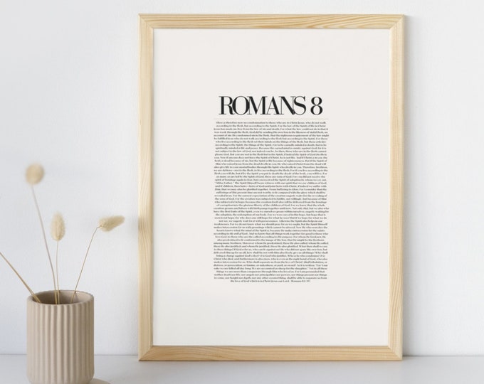 Romans 8, Bible Verse, Christian Wall Art, Faith Print, INSTANT ...