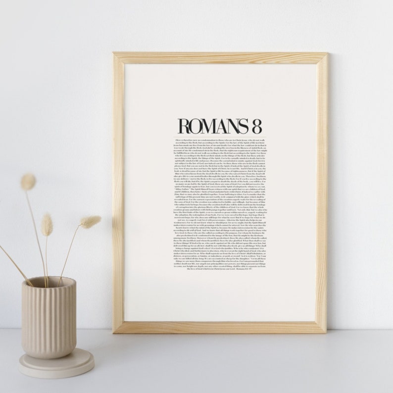 Romans 8 Bible Verse Christian Wall Art Faith Print - Etsy