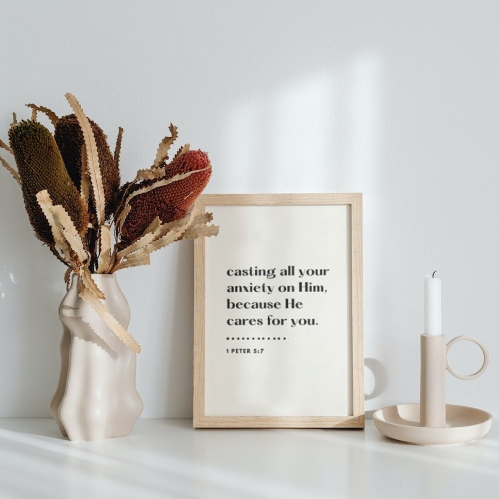 1 Peter 5:7 Bible Verse Modern Home Decor DIGITAL PRINT - Etsy