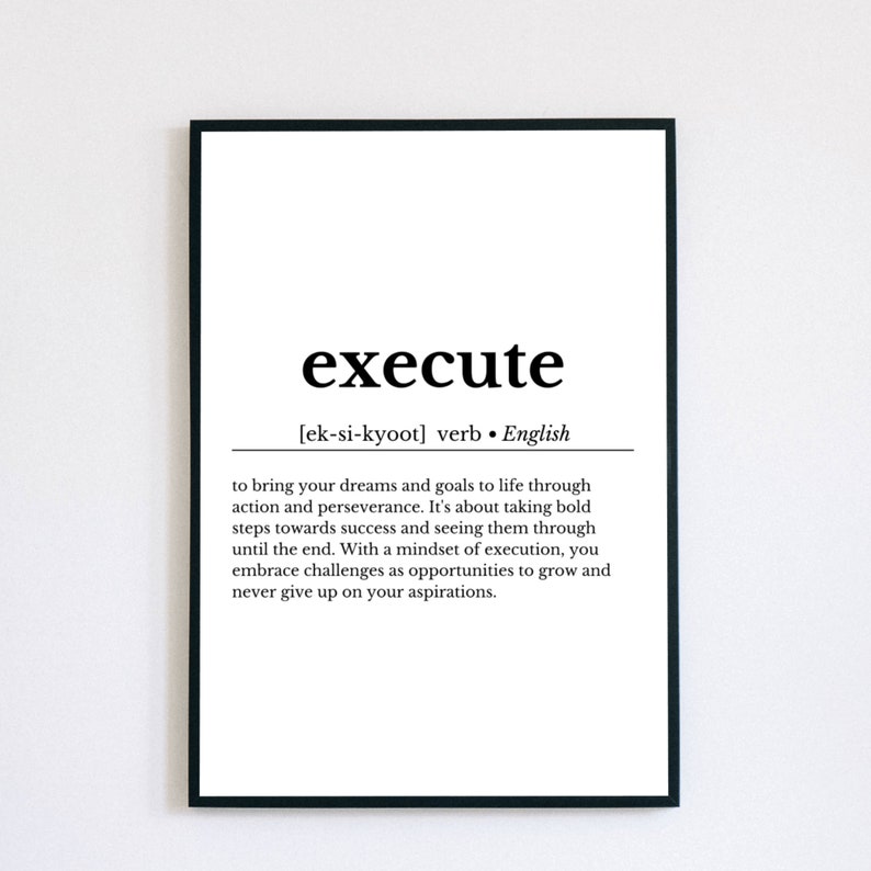 Instant Motivational Wall Art Execute Inspiration Home Gym - Etsy