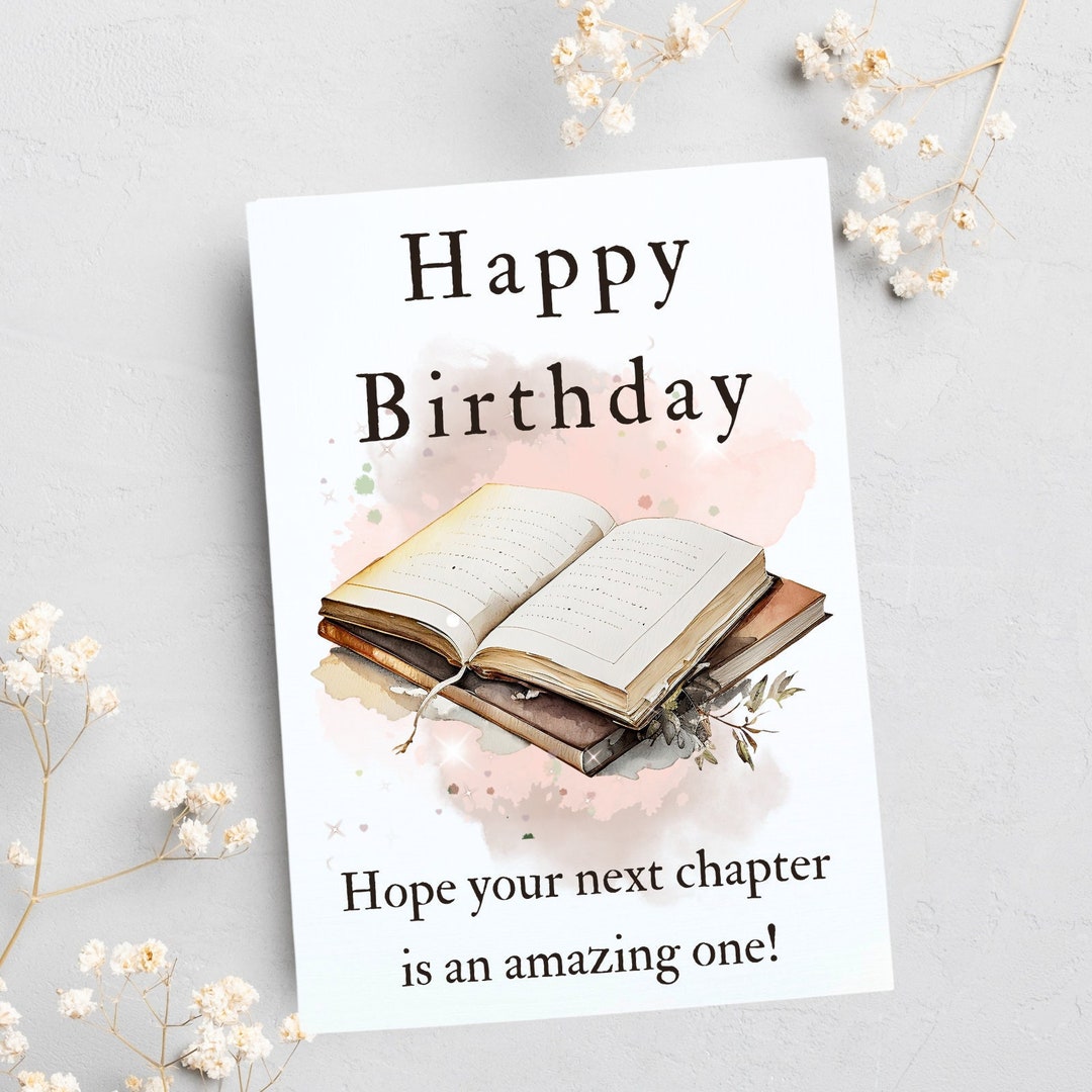 Book Lover Birthday Quote Card - Bookworm - Birthday Card - Book Quote ...