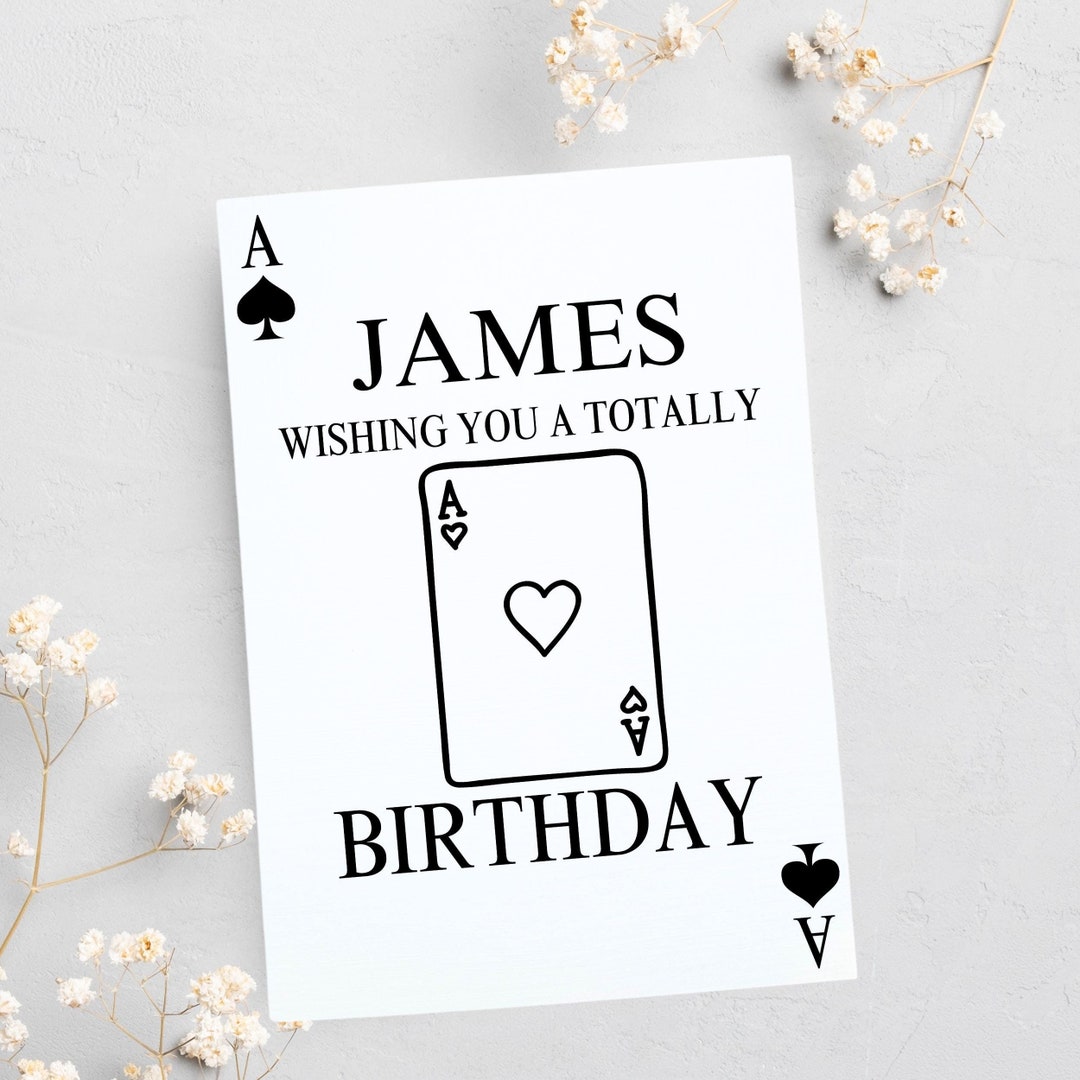 Personalized Ace of Spades Birthday Card: Poker Player Gift - Etsy