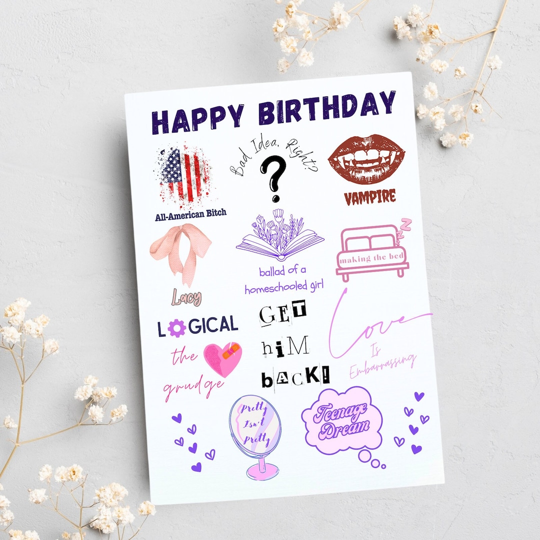 Birthday Card Olivia Rodrigo Inspired - Guts Tour - Teenage Dream ...