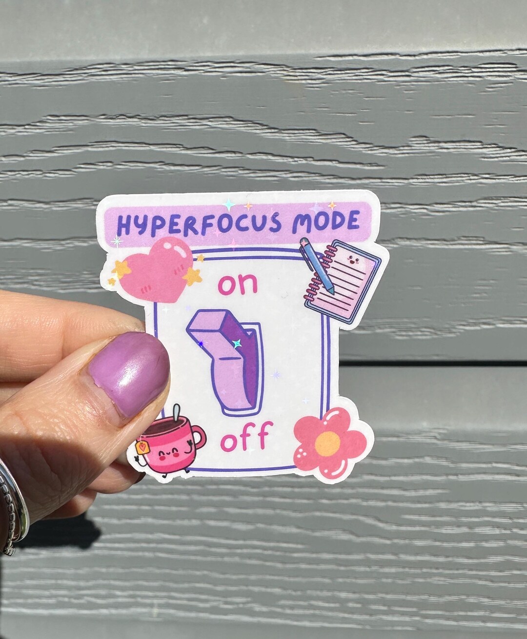 ADHD Hyperfocus Sticker – Hyperfocus Switch ON – Cute Neurodivergent ...
