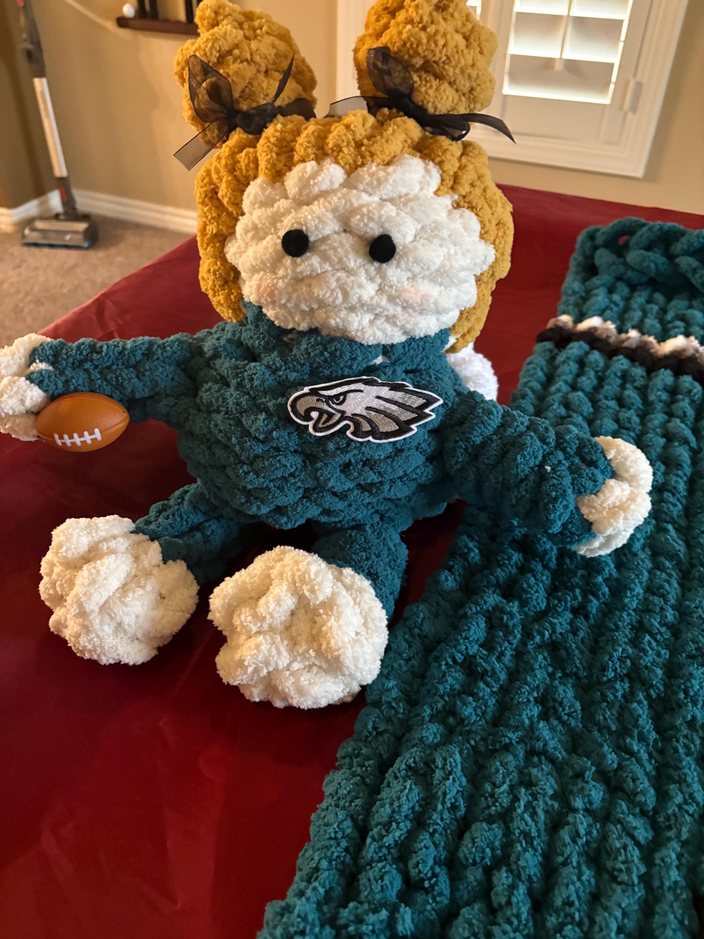 Philadelphia Eagles Hand Knit Chunky Blanket - Etsy