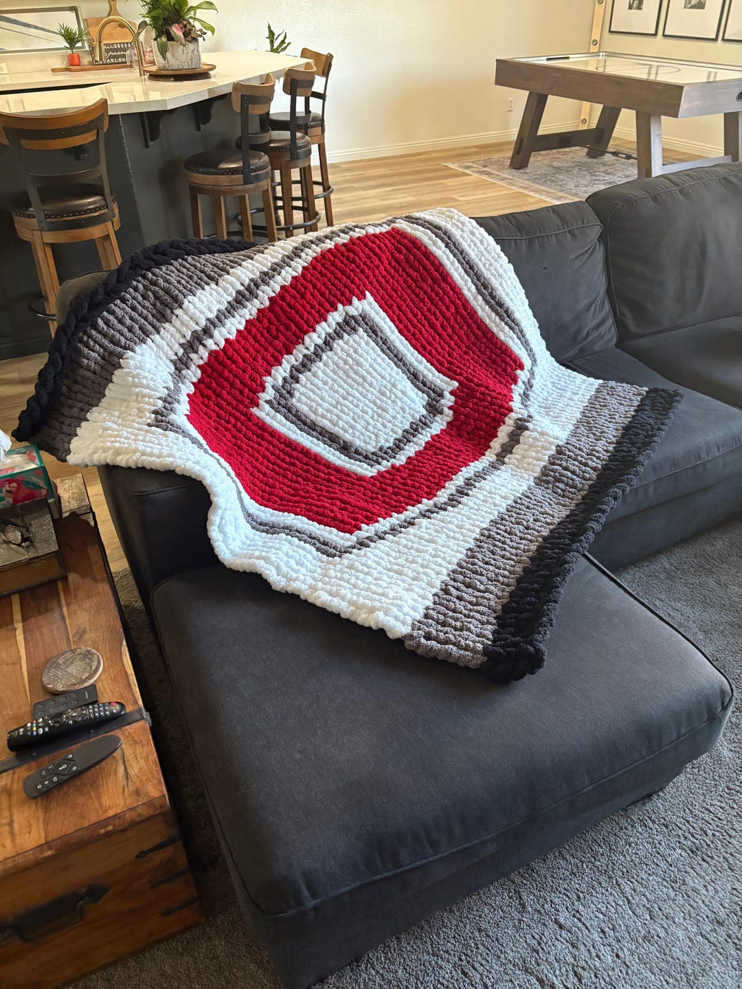 Ohio State Buckeyes Hand Knit Chunky Blanket - Etsy