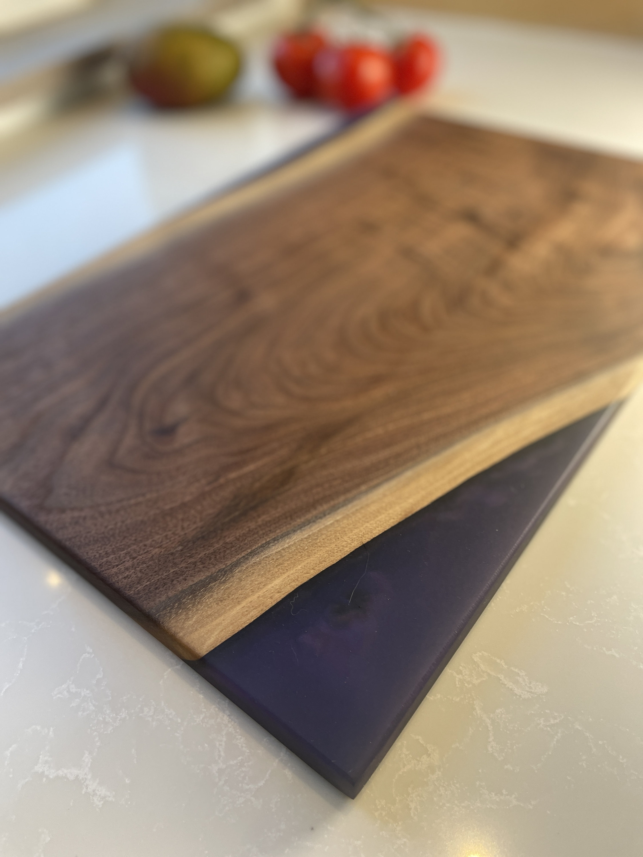 Walnut Epoxy Resin Live Edge Cheese Tray, Serving Board, Charcuterie ...