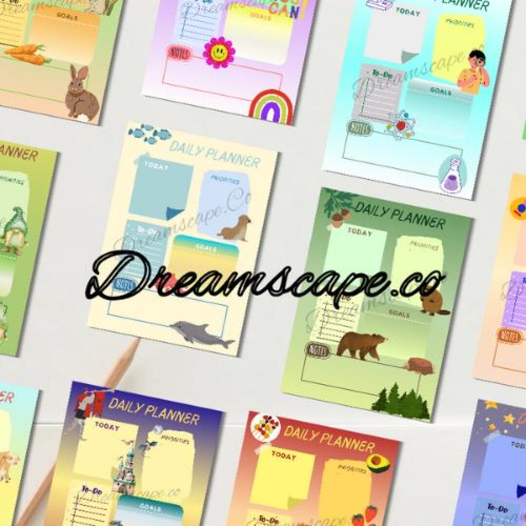 Kids Daily Planner Bundle | 5 Printable Chore Charts | Ages 5–8 | Cute ...