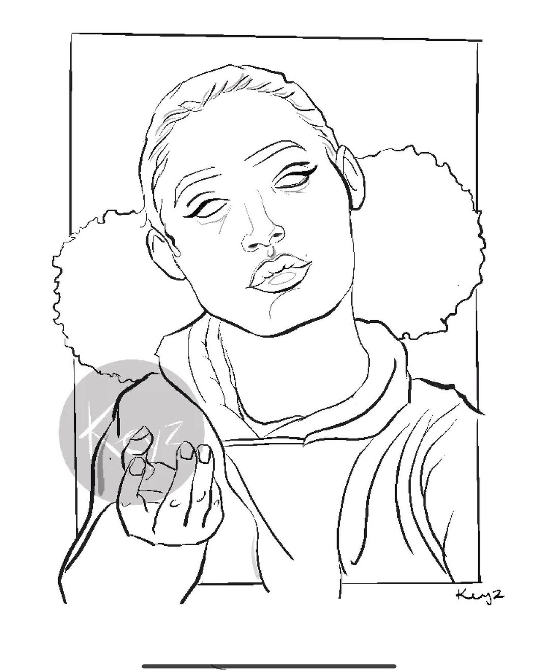 Printable Coloring Book Page| Beautiful Black Girl With Afro Puffs - Etsy