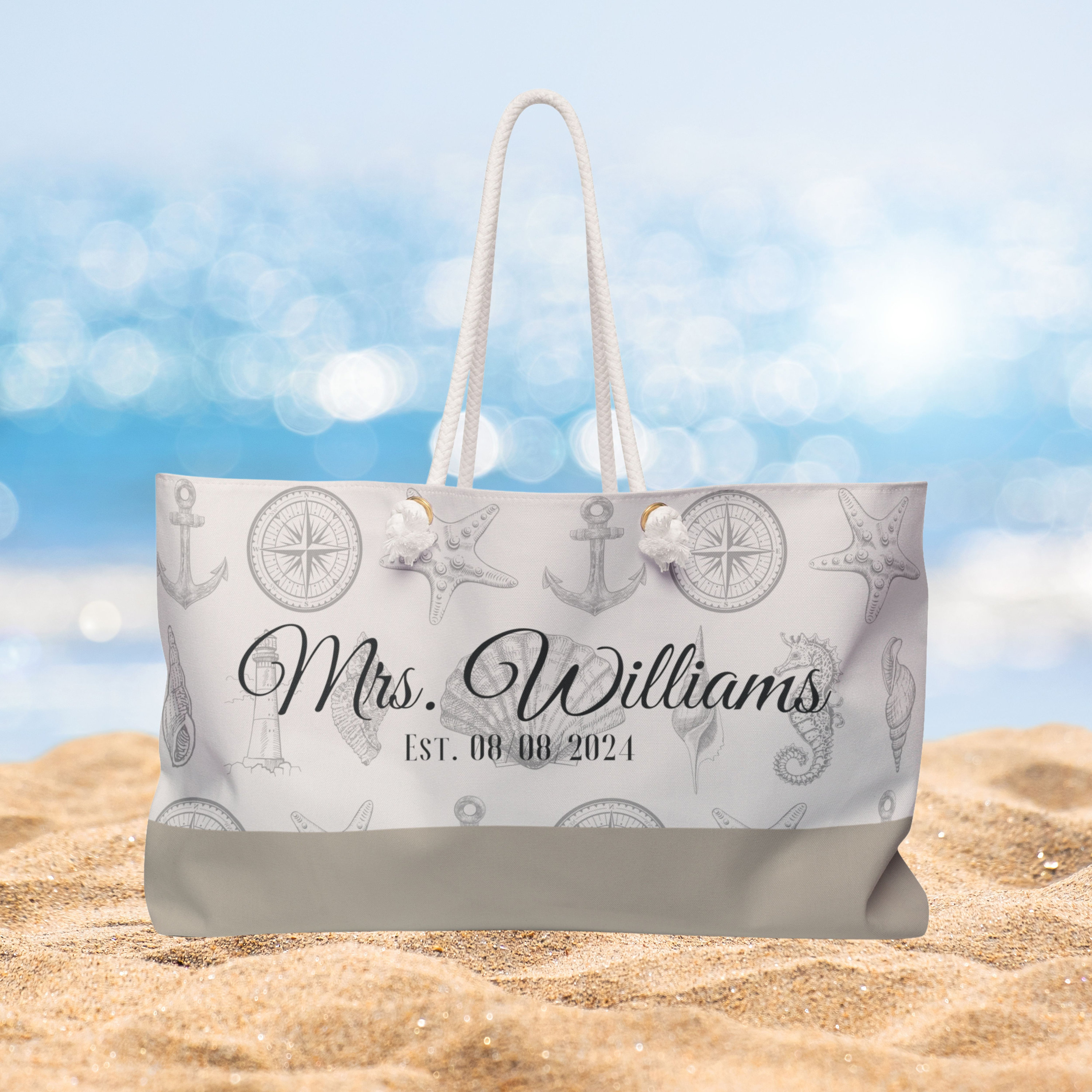 Bride Tote Bag, Bridesmaid Beach Bag, Custom Beach Bag, Future Mrs ...