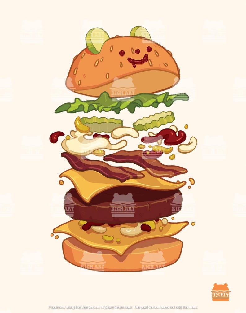 Deluxe Burger Print 11x14 Inch - Etsy