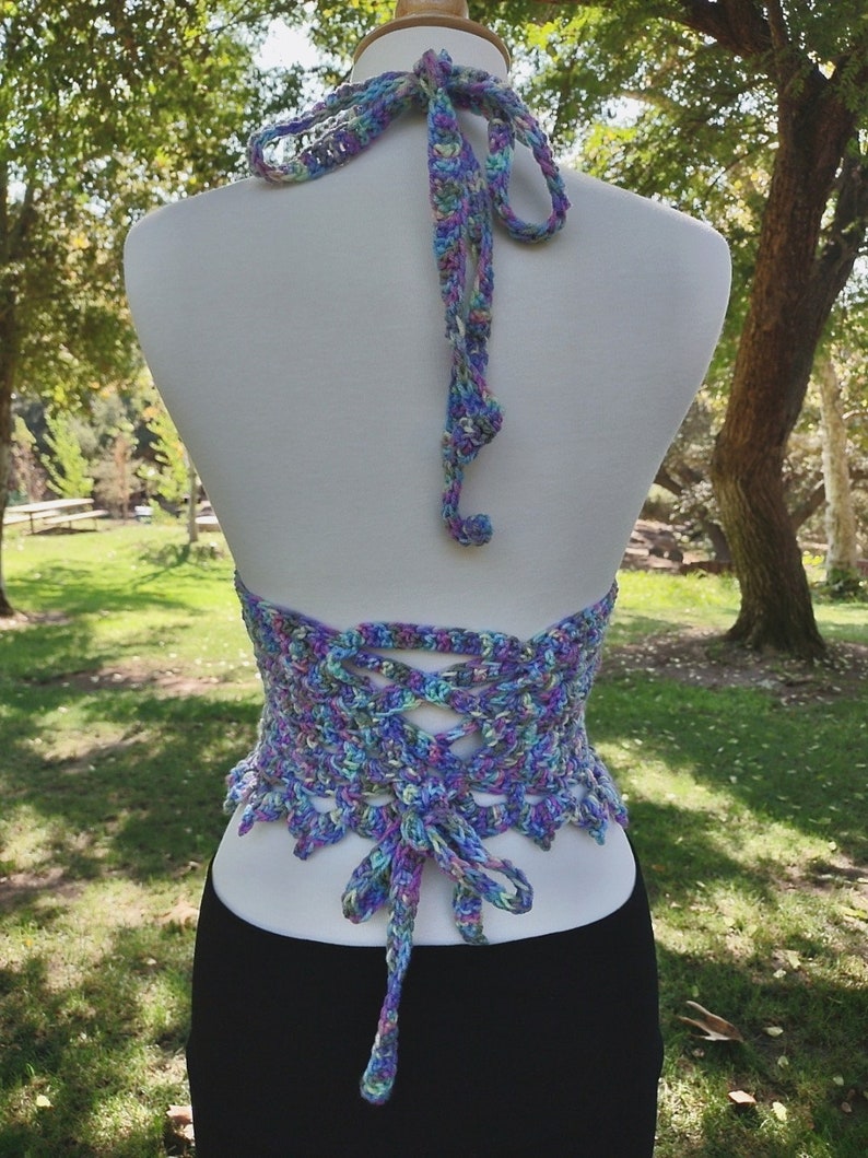 Colorful Halter Top With Purple Flowers - Etsy
