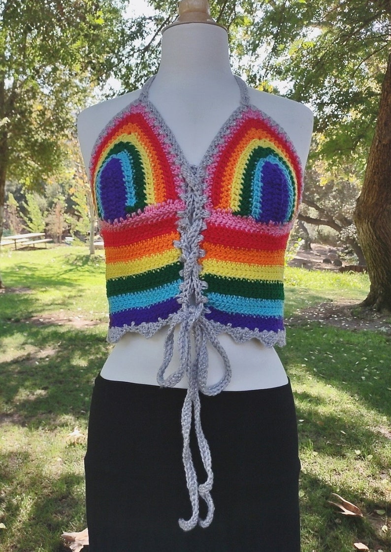Rainbow Halter Top - Etsy
