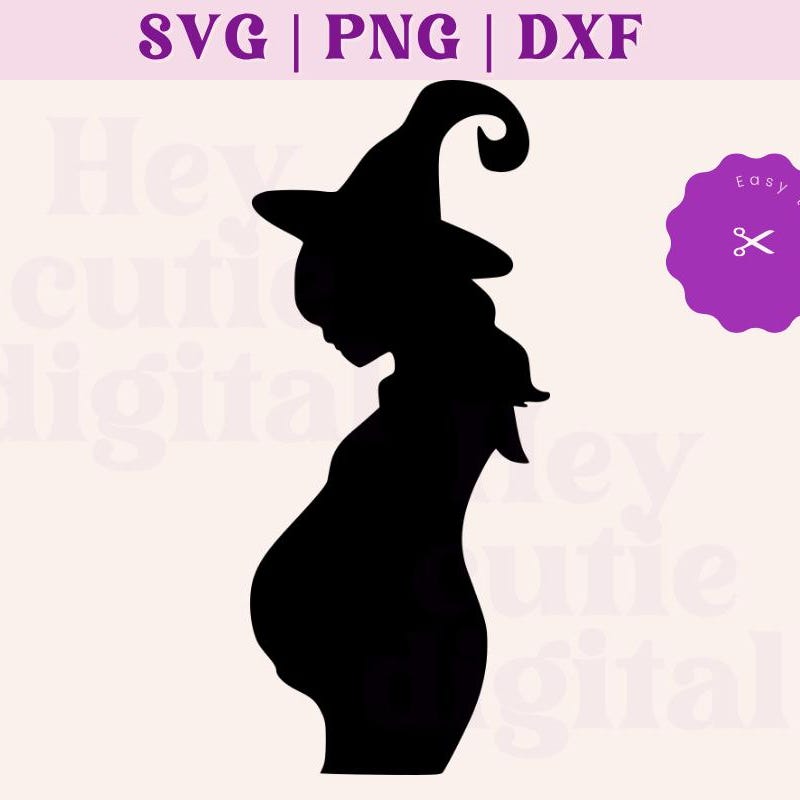 Pregnant Witch Svg File - Etsy