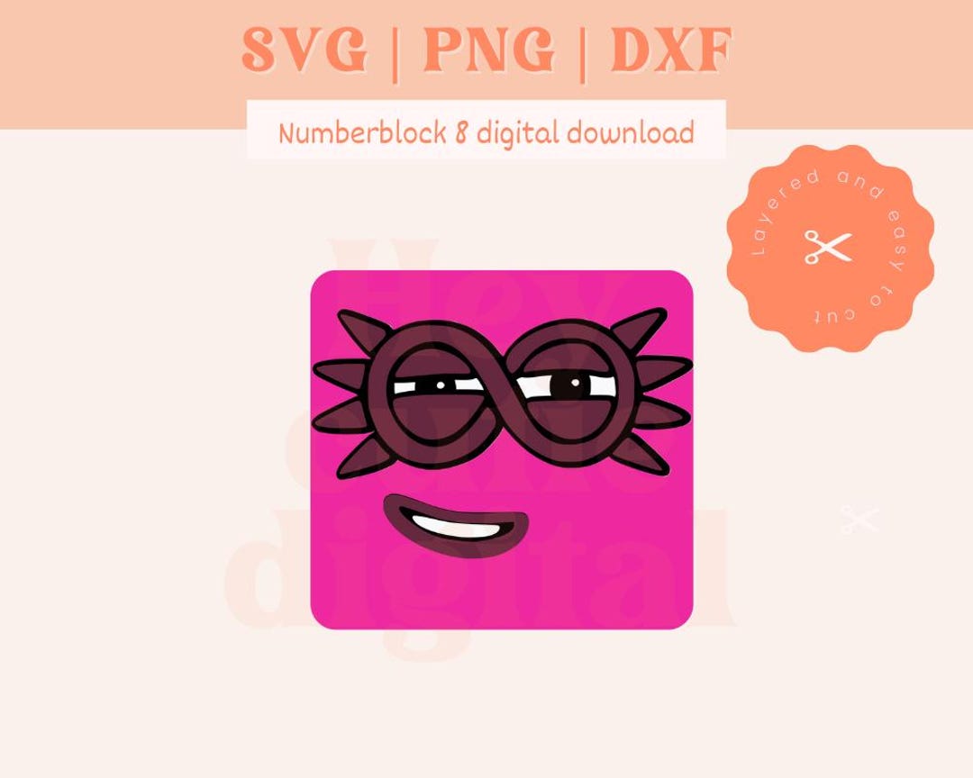 Number Blocks Svg | Numberblock #8 Digital Files | SVG PNG DXF ...