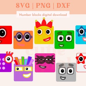 Number Blocks Svg | Number Blocks 1 to 10 Digital Files | SVG PNG DXF ...