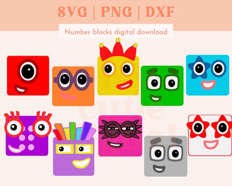 Number Blocks Svg | Number Blocks 1 to 10 Digital Files | SVG PNG DXF ...