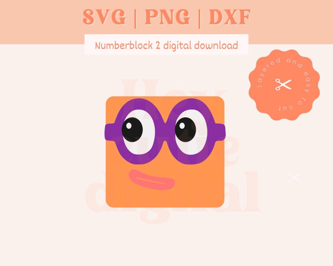 Number Blocks Svg | Numberblock #2 Digital Files | SVG PNG DXF ...