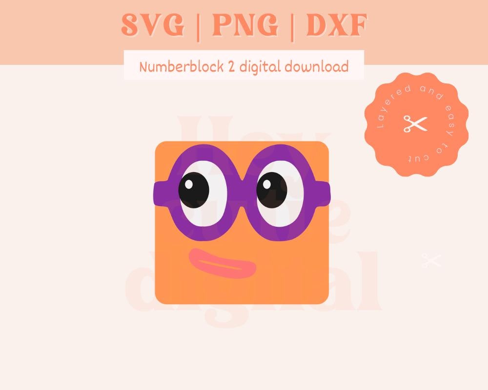 Number Blocks Svg | Numberblock #2 Digital Files | SVG PNG DXF ...