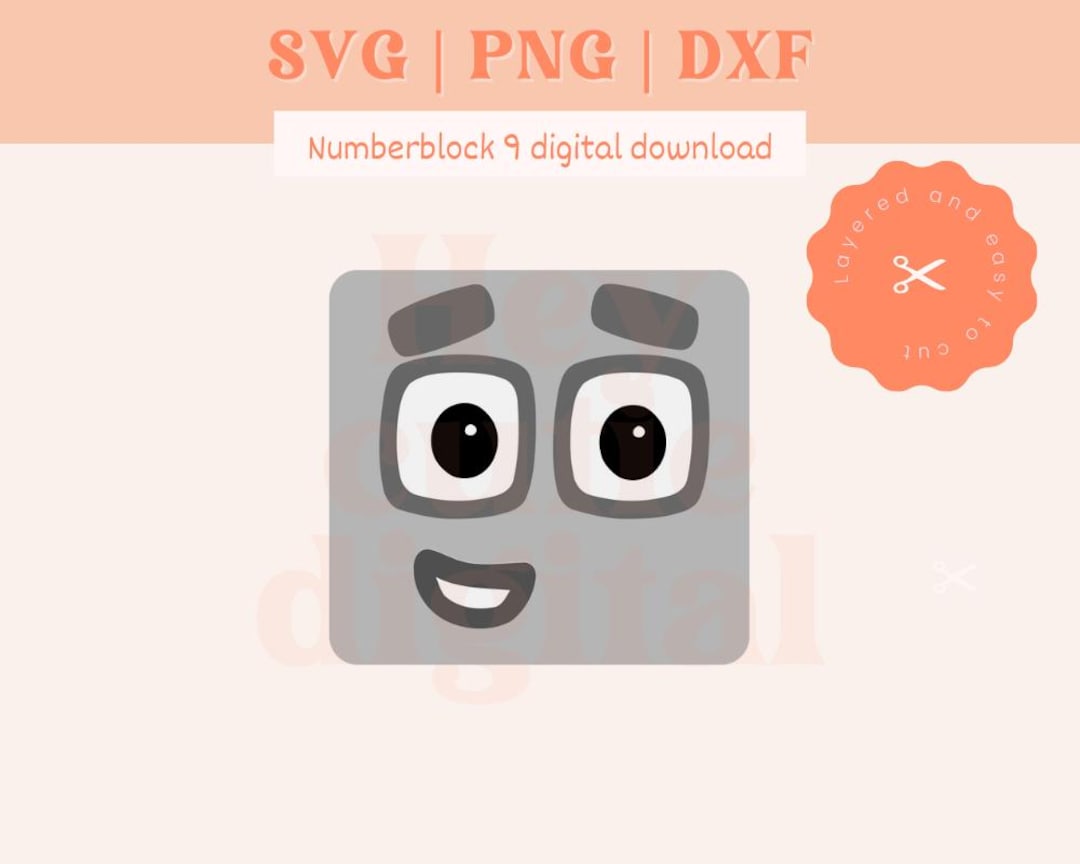 Number Blocks Svg | Numberblock # 9 Digital Files | SVG PNG DXF ...