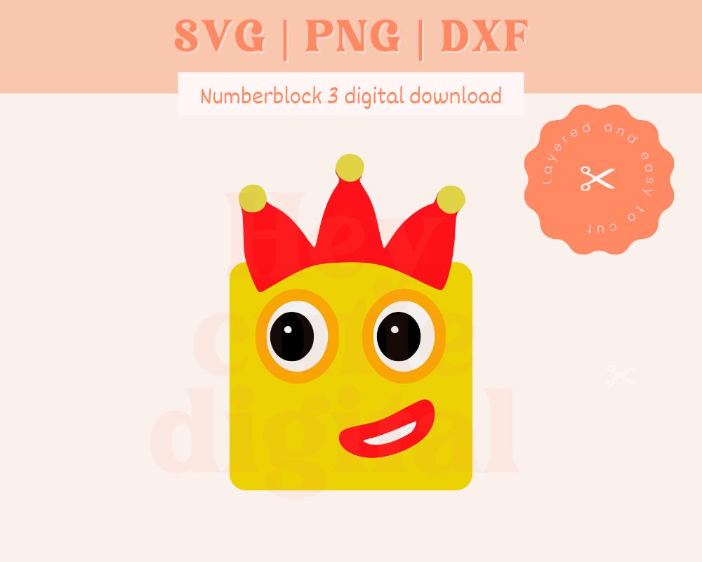 Number Blocks Svg | Numberblock #3 Digital Files | SVG PNG DXF ...