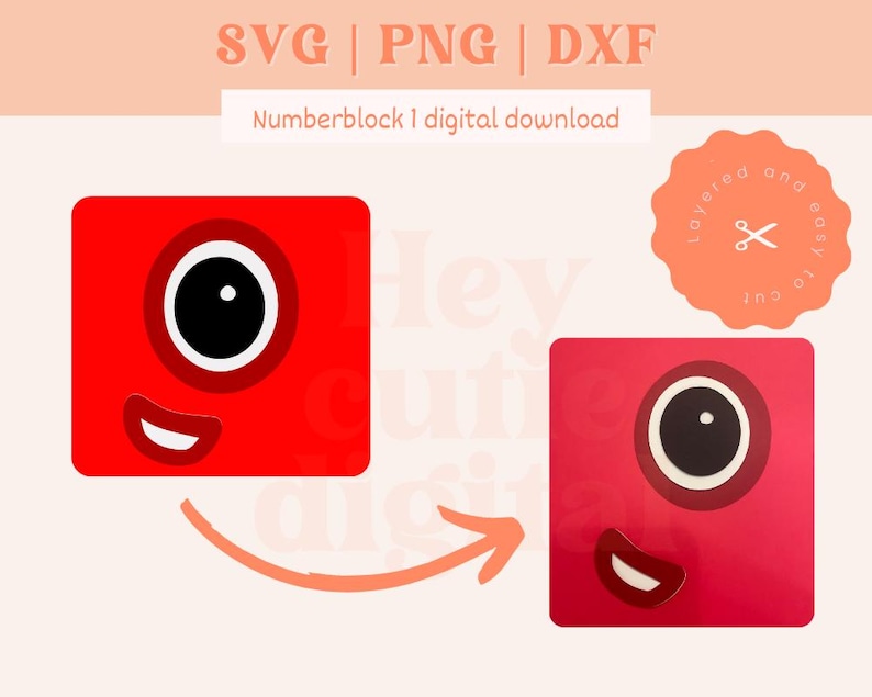 Number Blocks Svg | Numberblock # 1 Digital Files | SVG PNG DXF ...
